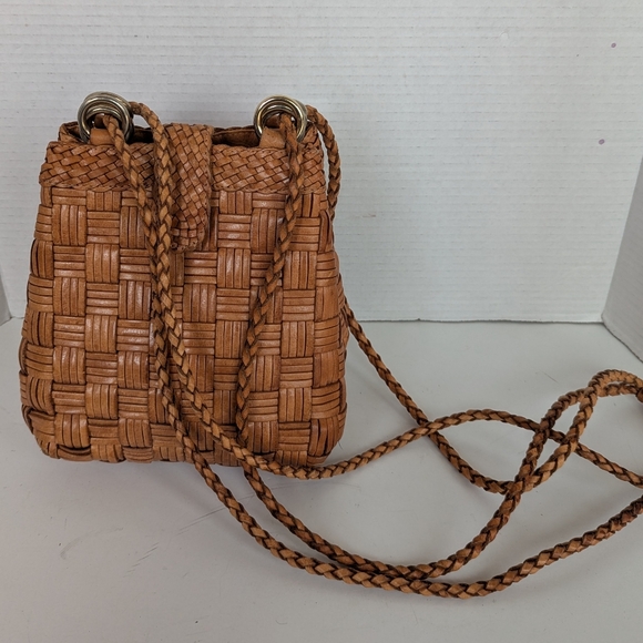 Cem | Bags | Vintage Cem Woven Leather Crossbody Bag Snap Closure In ...